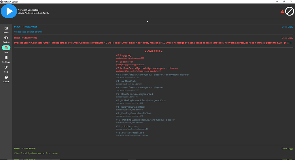What to do if Intiface Central shows socket collision errors - Intiface® Central Support ...